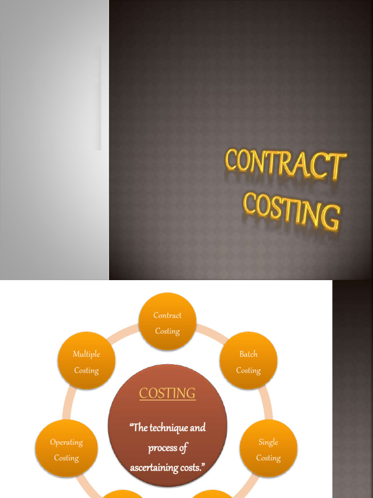 contract costing ppt final | PDF | Cost | Debits And Credits