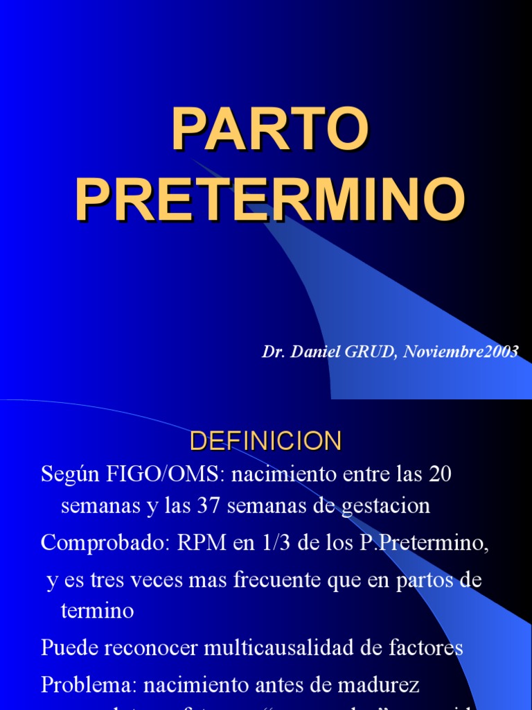 Parto Pretermino | PDF | Parto | Parto prematuro