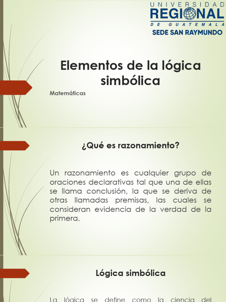 Elementos de la Lógica Simbólica | PDF | Lógica | Proposición