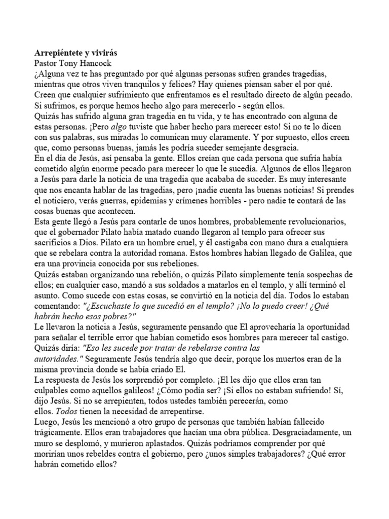 Arrepiéntete y Vivirás | PDF | Libro de trabajo | Jesús