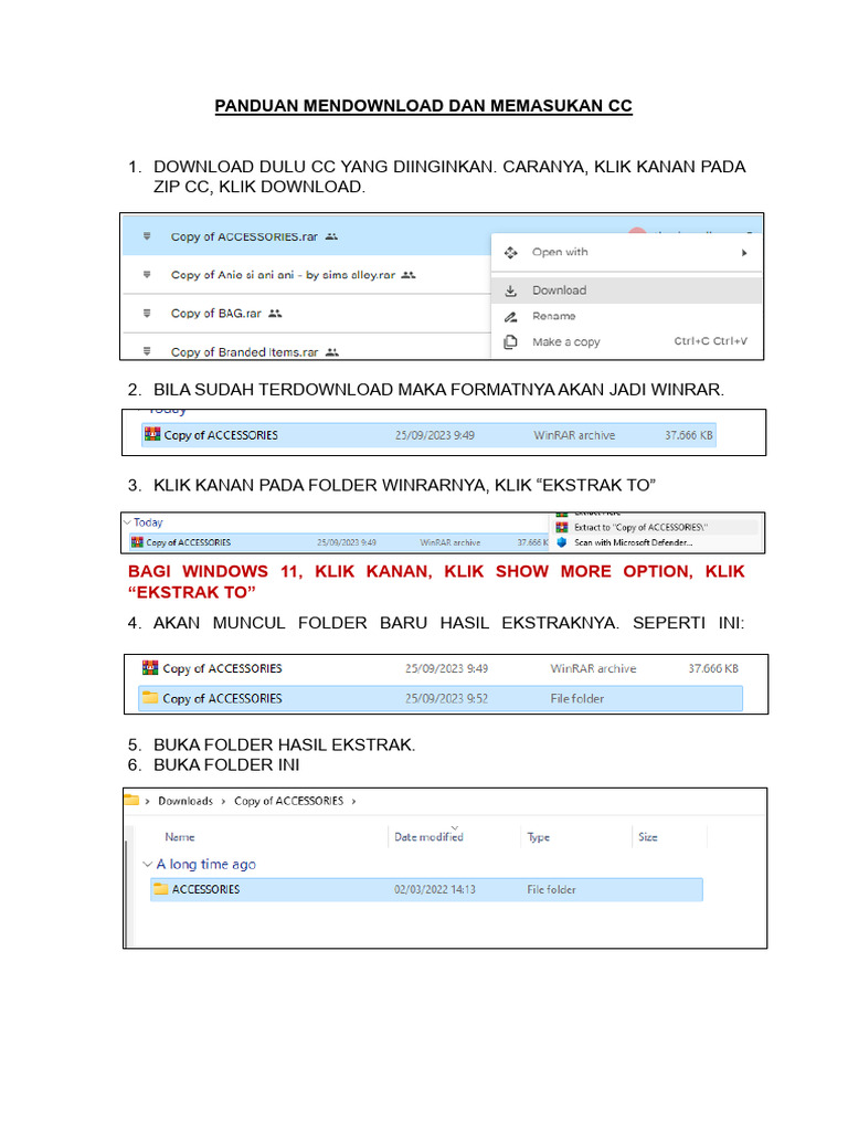 Panduan Download dan Ekstrak CC | PDF