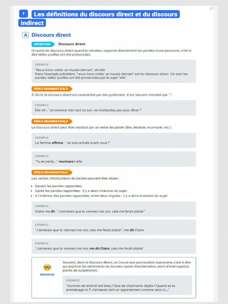 Discours Direct Et Discours Indirect | PDF