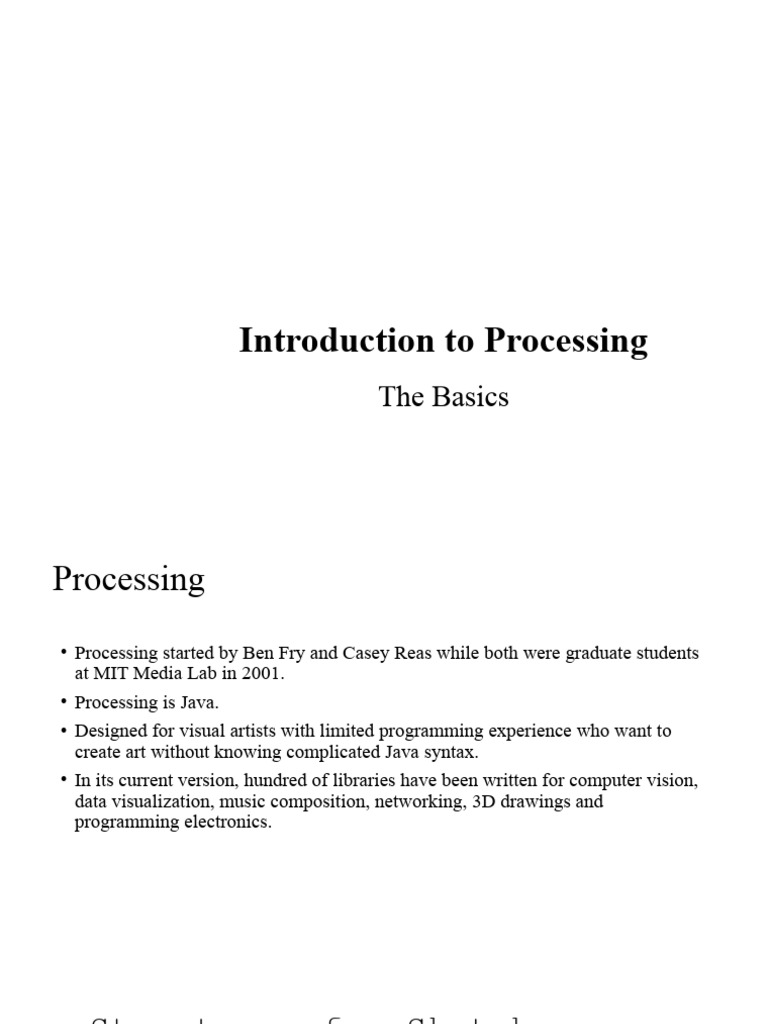 Intro To Processing | PDF | Software | Software Development