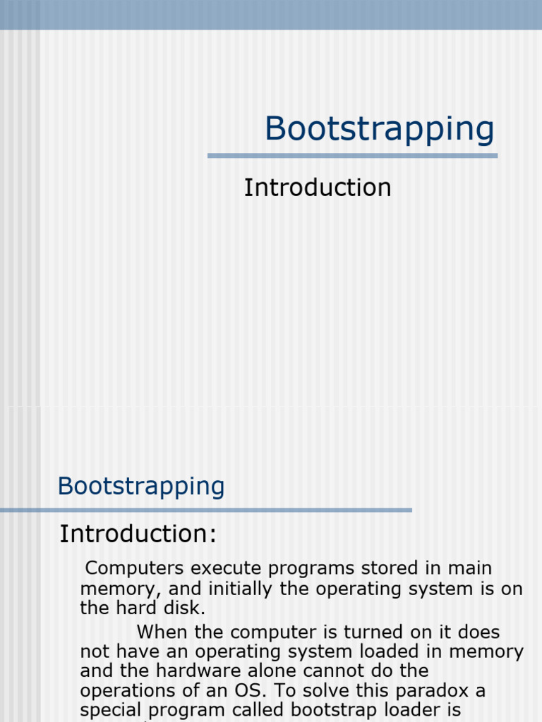 Boot Strap | PDF | Booting | Operating System