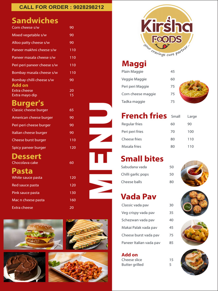Kirsha Foods Menu | PDF