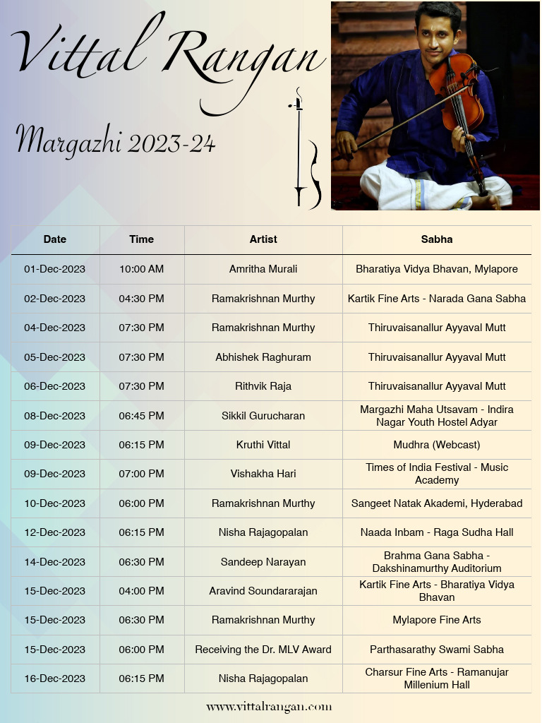 Dec Season Schedule 2023 | PDF | Music Performance