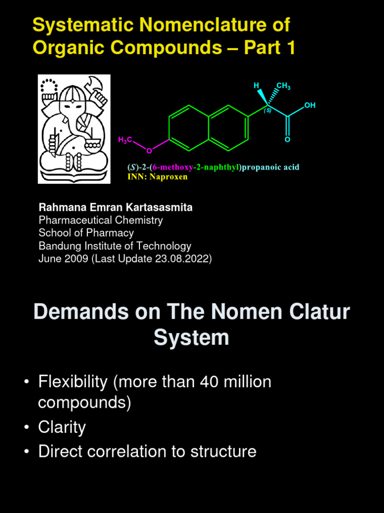 Systematic Nomenclature of Organic Compounds - Part 1: Rahmana Emran ...