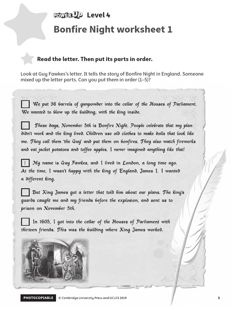 Power Up Power Up TRB4 Bonfire Night Worksheet Worksheet | PDF | Guy Fawkes