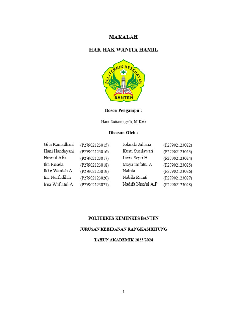 Hak-Hak Wanita Hamil di Indonesia | PDF