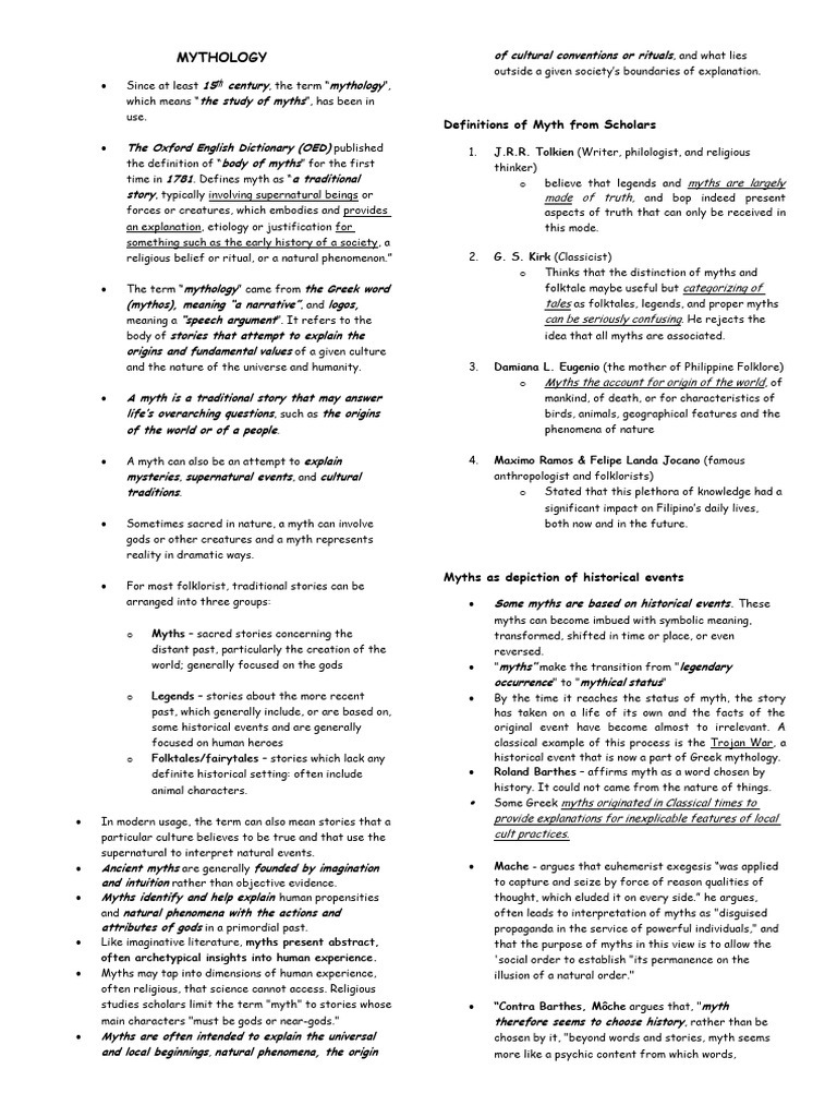 Mythology Reviewer | PDF