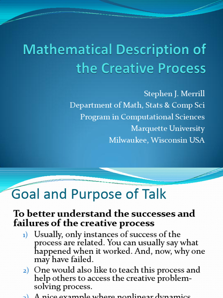 Mathematical Description of The Creative Process | Download Free PDF ...