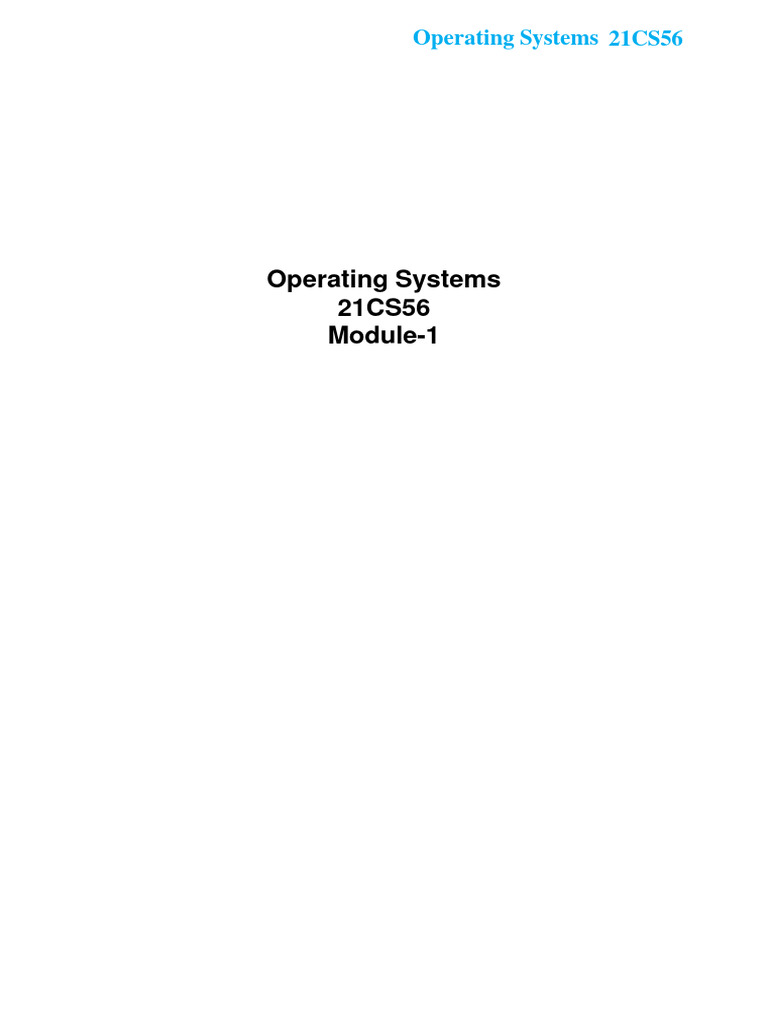 Operating Systems 21CS56 | PDF