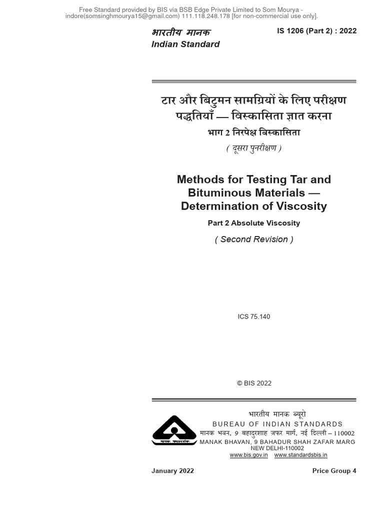 Methods For Testing Tar and Bituminous Materials - Determination of ...
