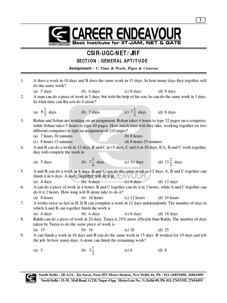 General Aptitude Assignment | PDF | Speed | Profit (Economics)