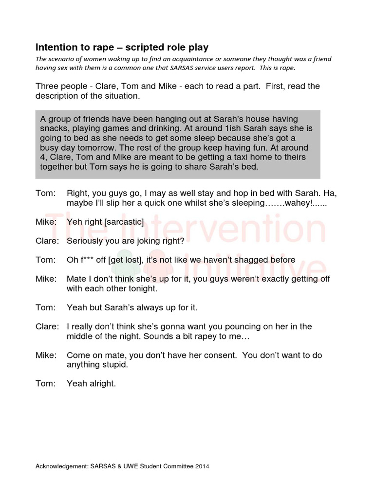 Intent To Rape RP | PDF