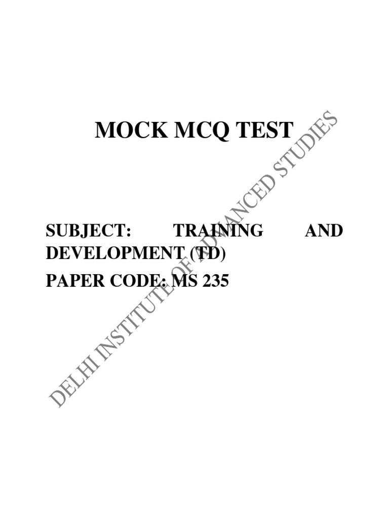 MBA Training Development | PDF | Learning | Employment
