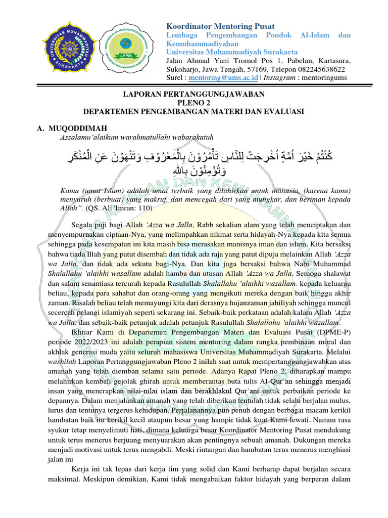 Dpme - Musyting KMP Periode 2022-2023 | PDF