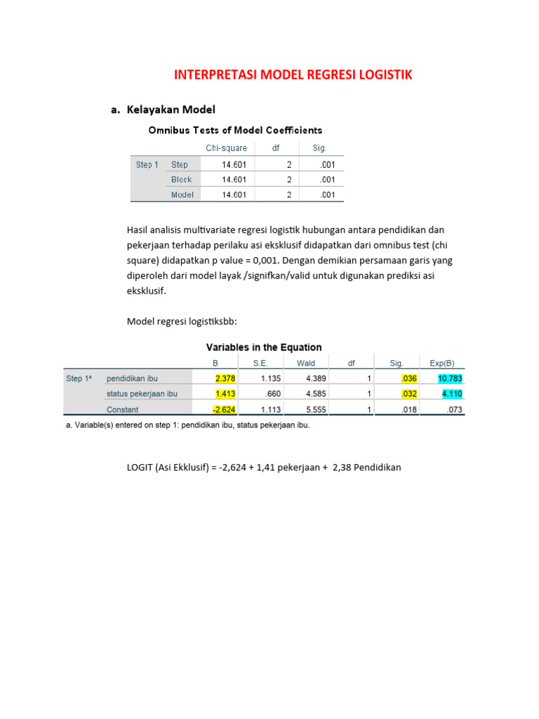 SPH - Latihan Multivariat Regresi Logistik 2023 | PDF