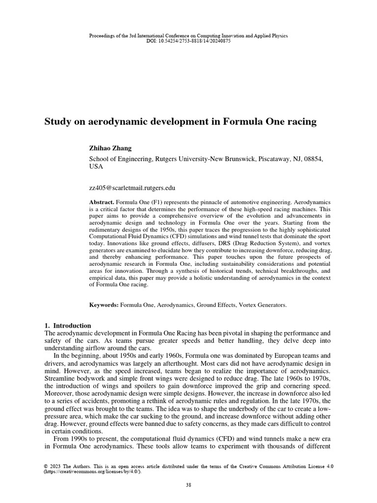 Study On Aerodynamic Development in Formula One Ra | PDF | Formula One ...