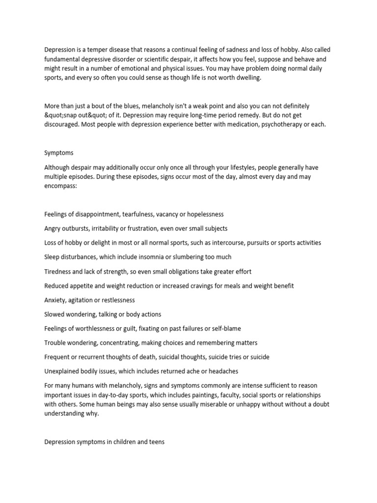 Depression | PDF | Major Depressive Disorder | Depression (Mood)