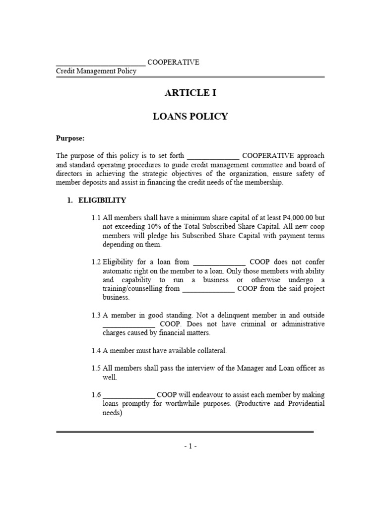 Credit Management Policy | PDF