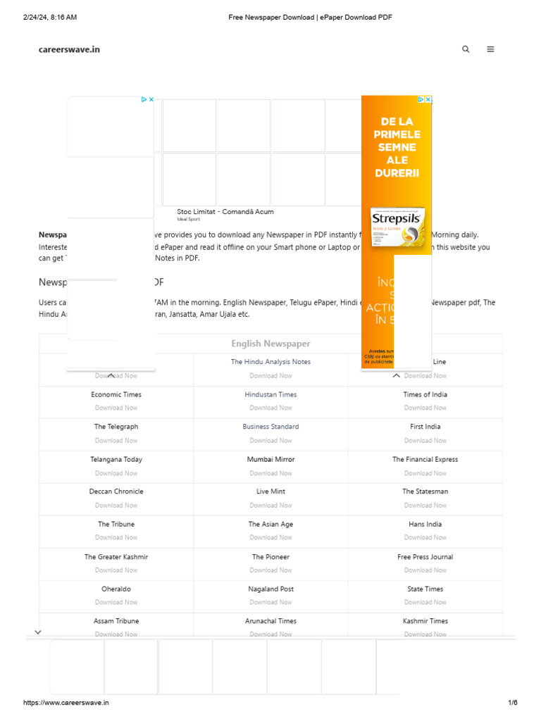 Free Newspaper Download - Epaper Download PDF | PDF | News Media ...