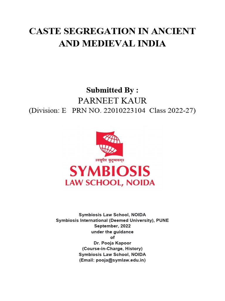 Caste Segregation in Ancient India | PDF