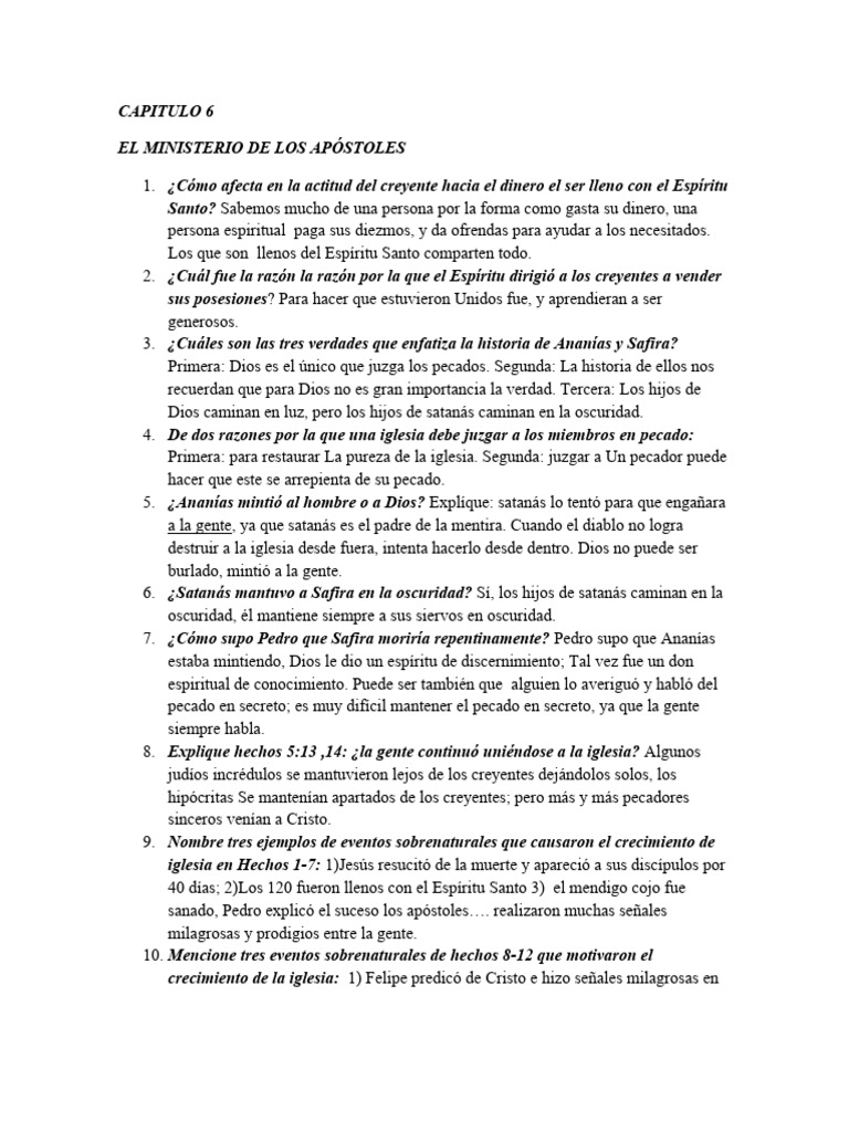 6 Cap 6 El Ministerio de Los Apostoles | Descargar gratis PDF | Pablo el apóstol | Creencia ...