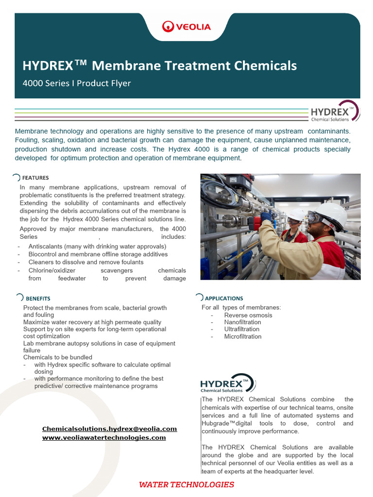 Hydrex 4000 Series Product Flyer | PDF | Membrane | Industrial Processes