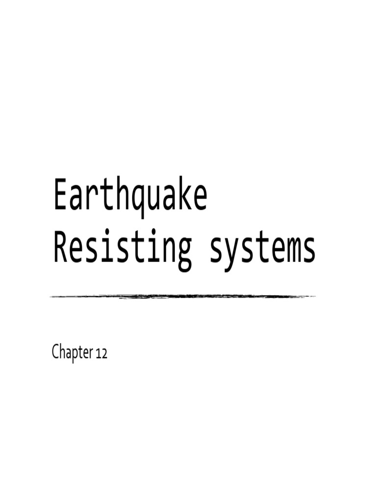 Chapter 12 Earthquake Resisting Systems | PDF