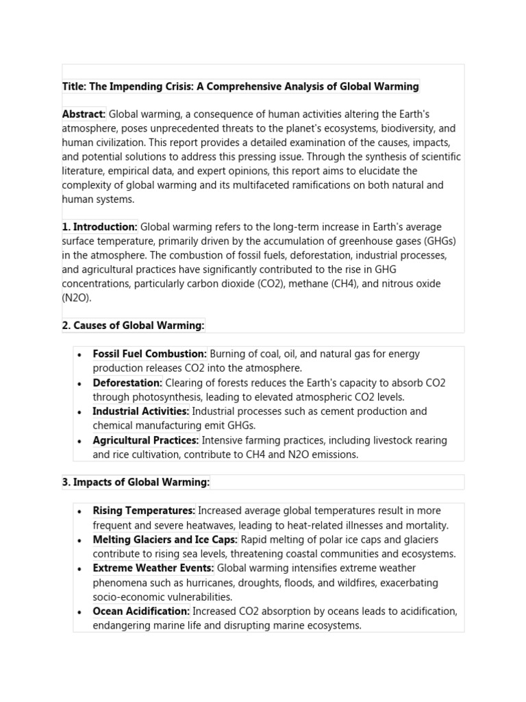 Global Warming | PDF | Climate Change | Climate Change Mitigation