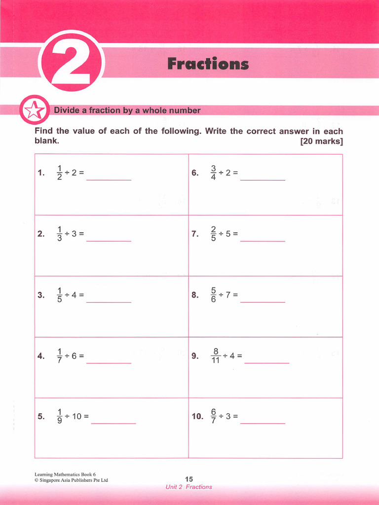Grade 6 - Fraction | PDF