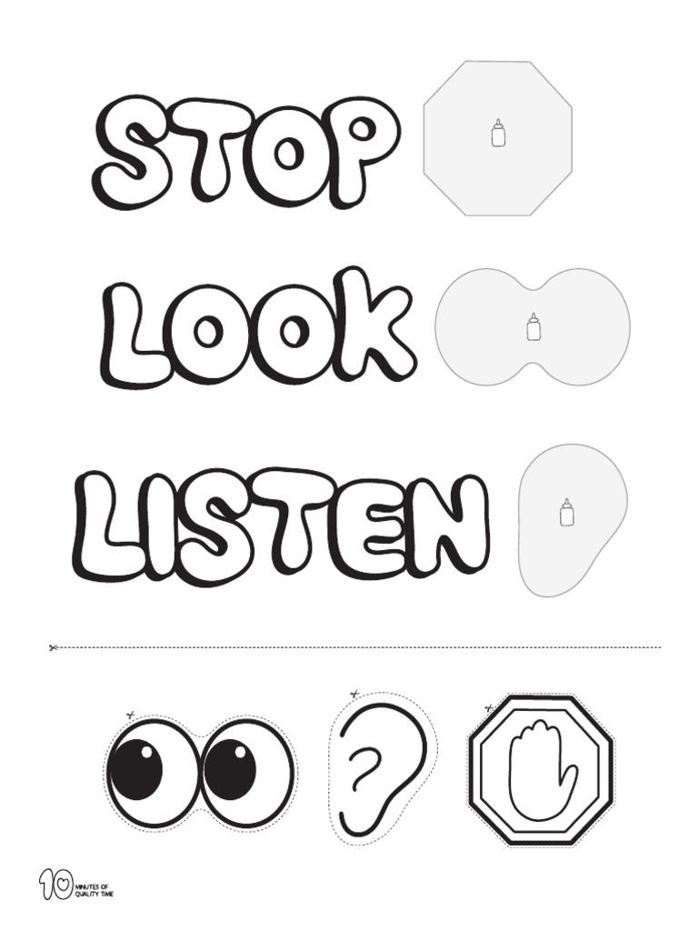 Stop Look Listen Worksheet | PDF