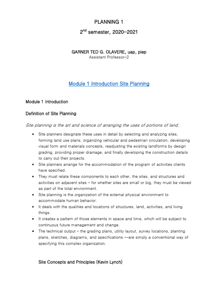 Module 3 Introduction Site Planning Lectures in Text | PDF | Drainage Basin | Erosion