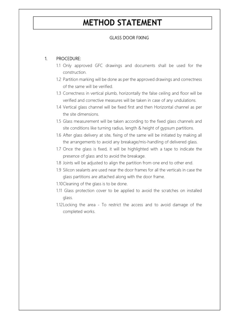 Glass Door Installation Guide | PDF