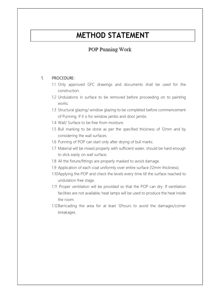 POP Punning Work Procedure Guide | PDF