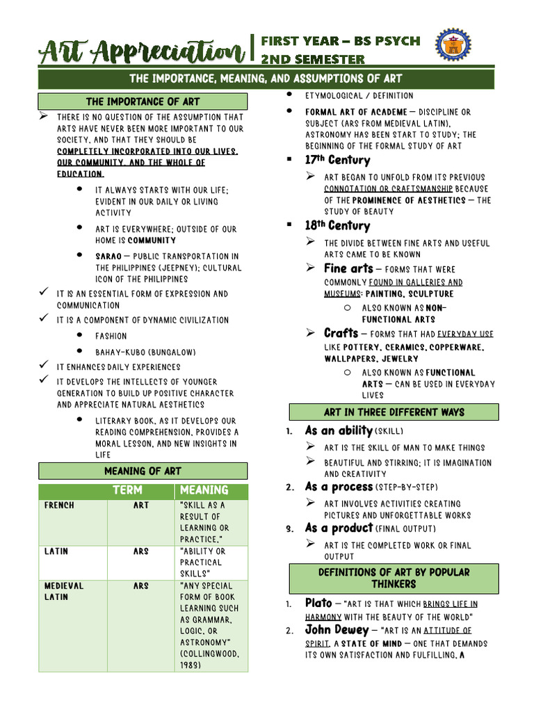 Art Appreciation Lesson 1 | PDF