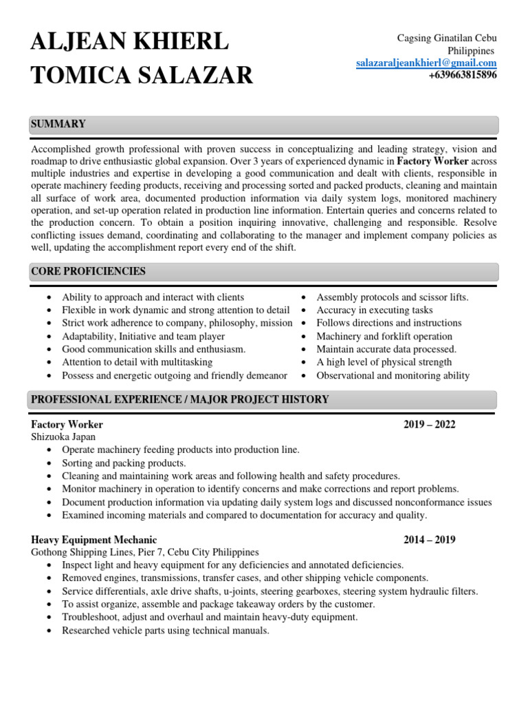 Armon Consultancyform AljeankhierlSalazarCV | PDF | Manual Transmission