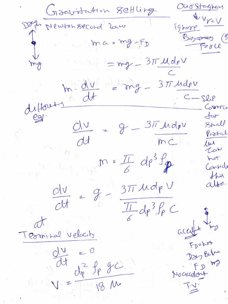Lect 3 Gravitational Settling | PDF