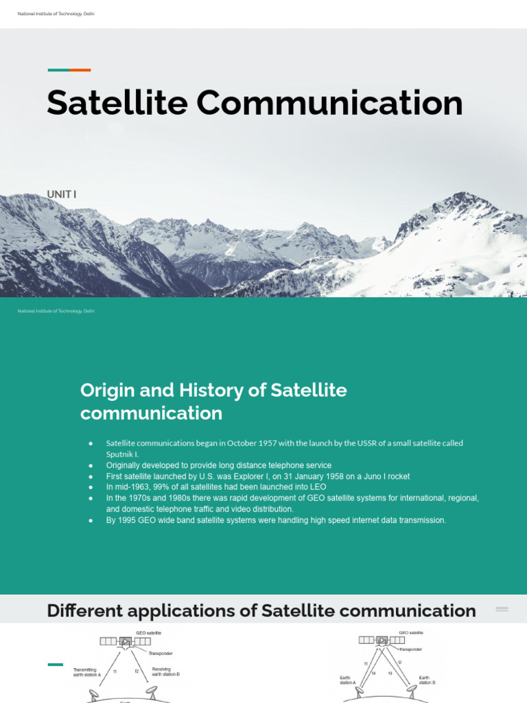 Satellite Communication Unit 1 | PDF | Orbit | Communications Satellite