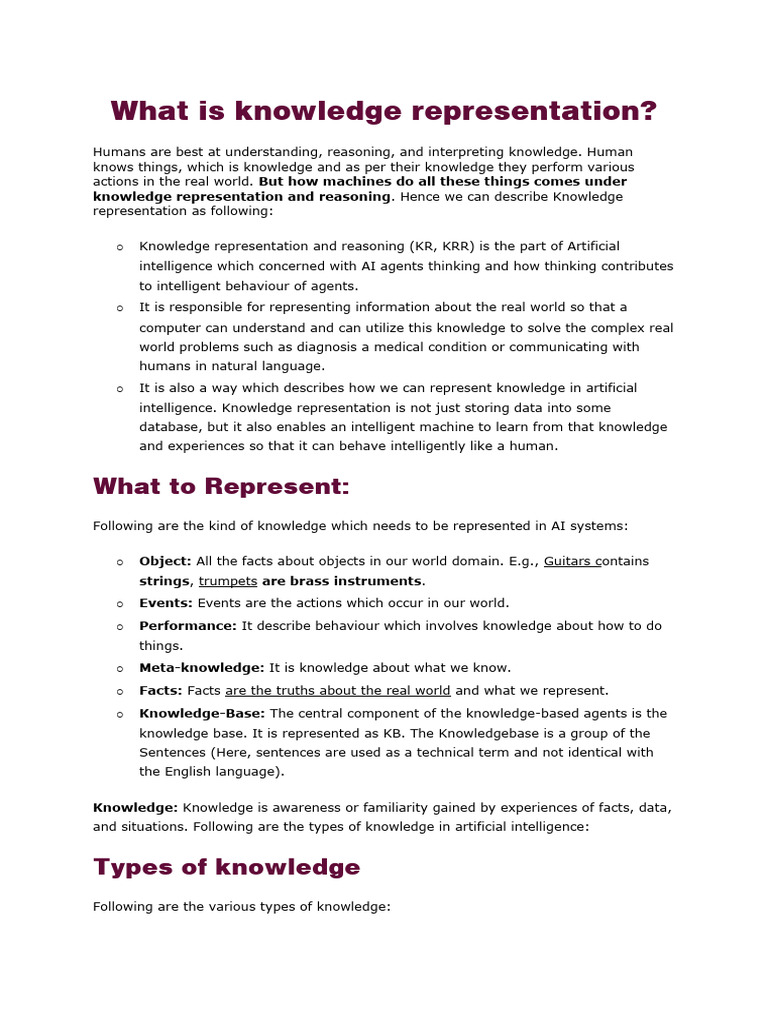 AI Lecture FirstYear Unit 2 Lec 1 | PDF | Knowledge Representation And Reasoning | Knowledge