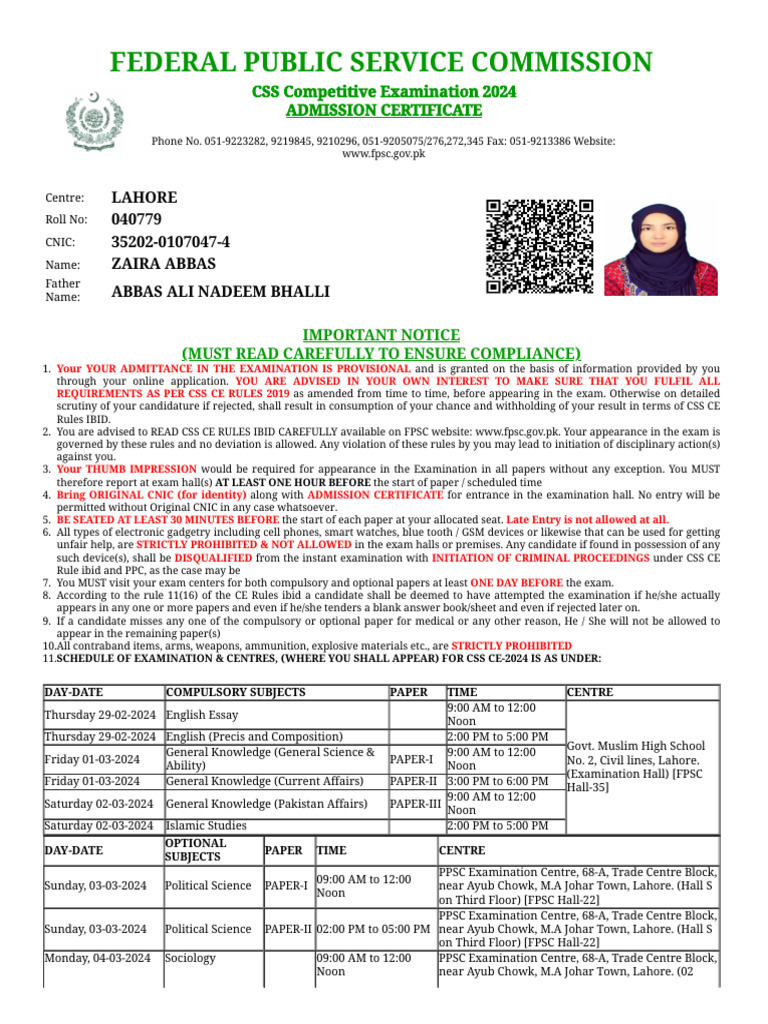 Online - Fpsc.gov - PK FPSC Css Reports Css Ac Detail 2024 Pic - PHP | PDF | Justice | Crime ...