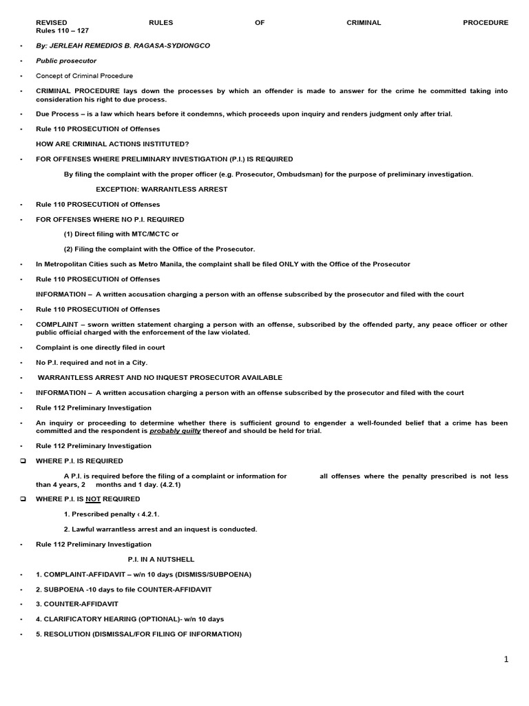 Revised Criminal Procedure Rules 110-127 | PDF | Search And Seizure | Search Warrant