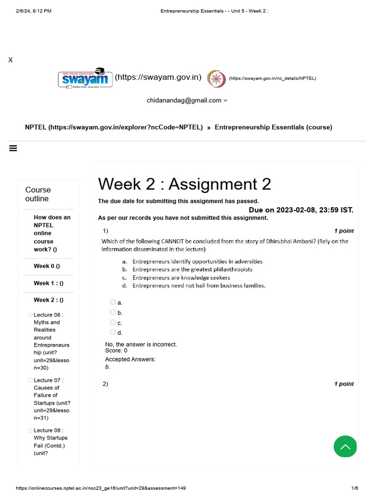 Entrepreneurship Essentials - - Unit 5 - Week 2 _ | PDF