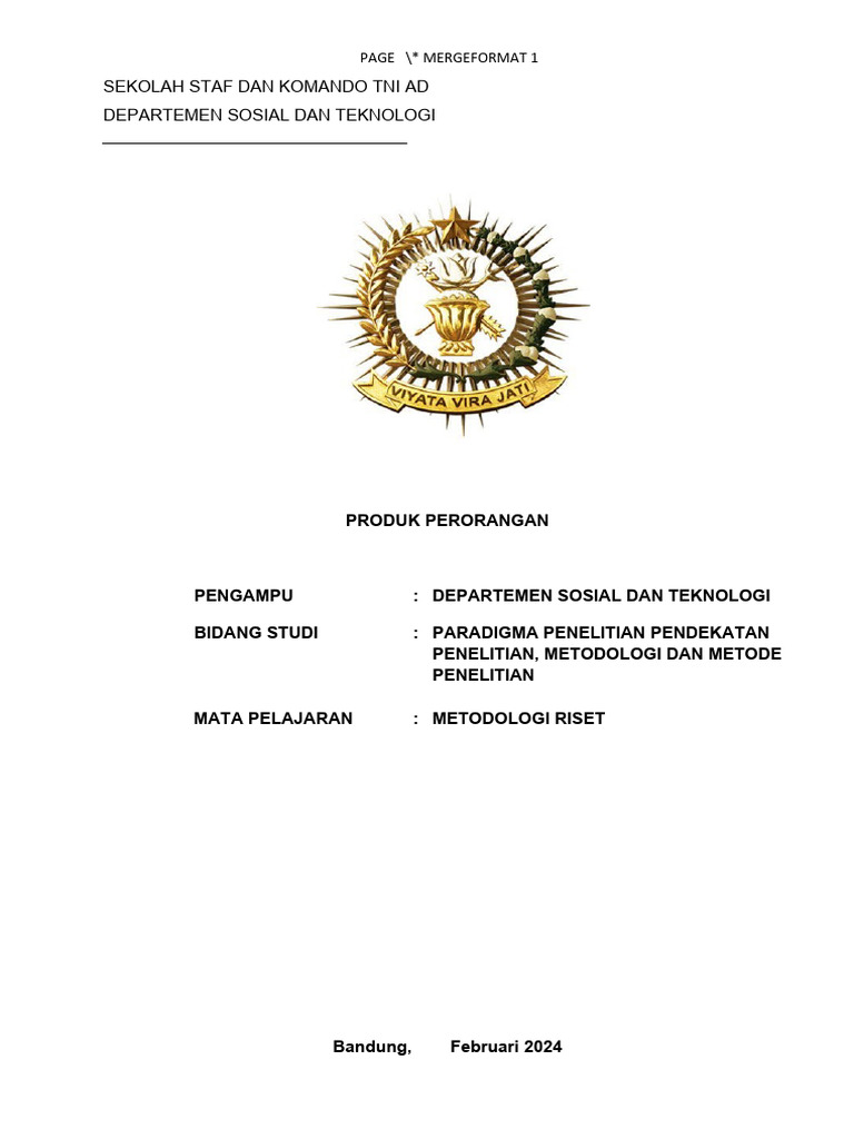 Jawaban MP. Metodologi Riset (ALEX) (AutoRecovered) | PDF