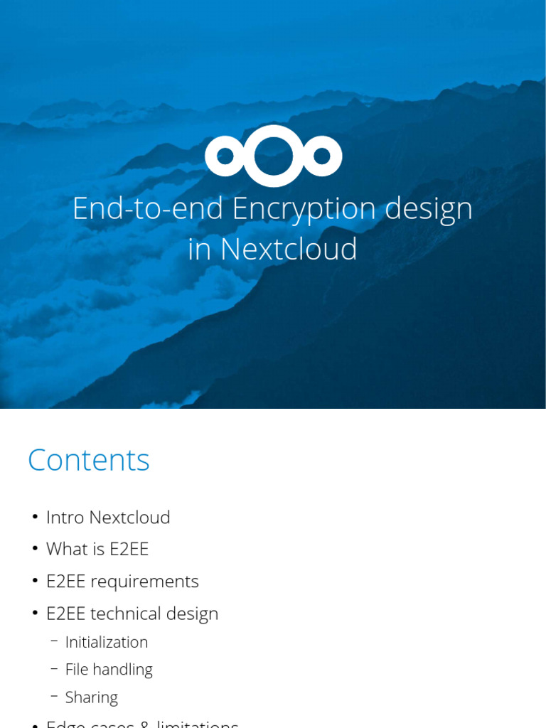 Presentation de Lencryptage Bout À Bout Avec NextCloud | PDF | Software | Computer Science