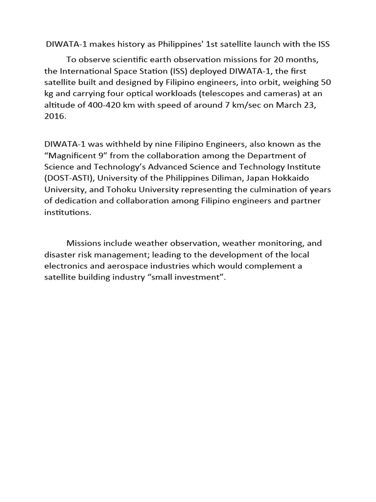 DIWATA | PDF