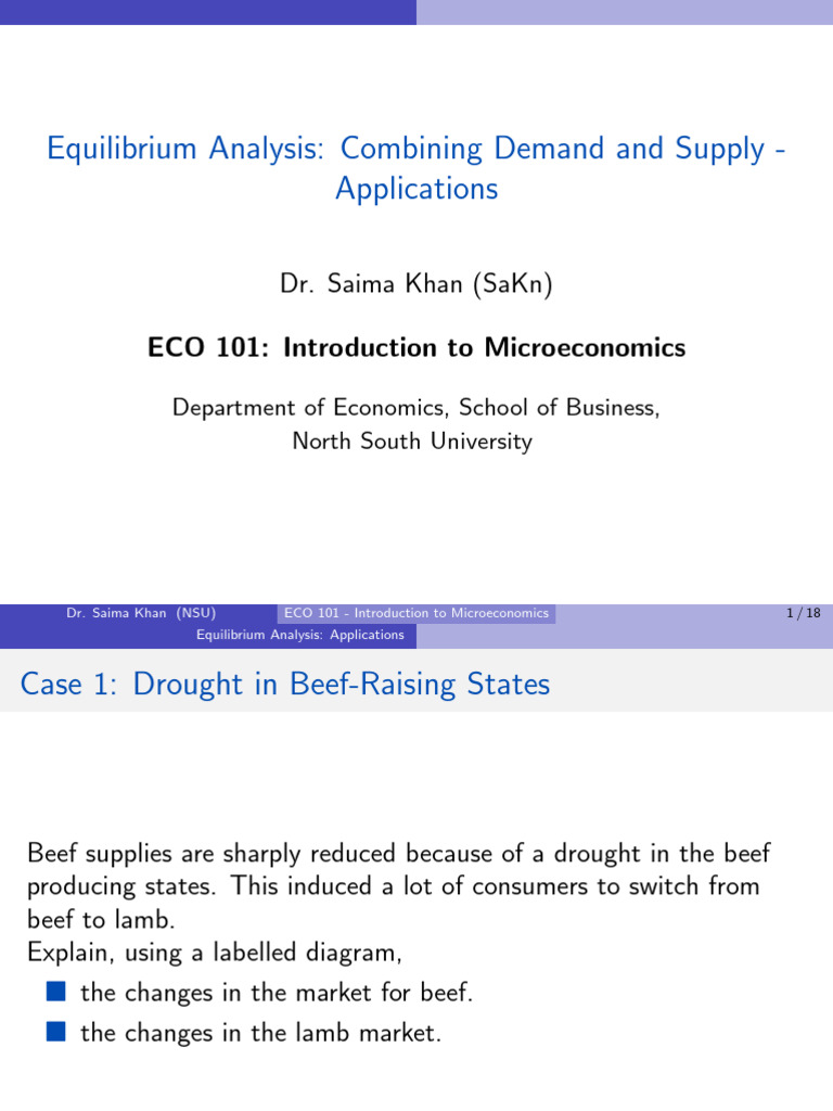 L7 - ECO101 - Equilibrium Analysis - Applications | PDF | Economic Equilibrium | Microeconomics