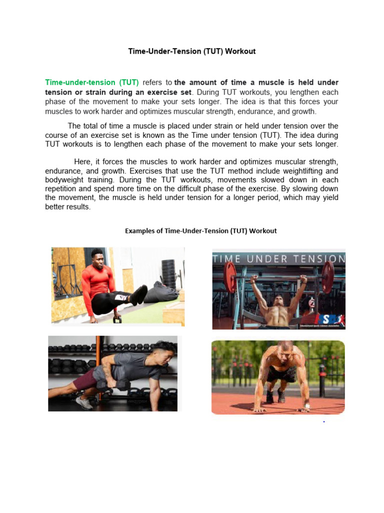 PATHFIT2 Week 6 Lesson 5 Unit 5 Time Under Tension TUT Work Out Copy of ...