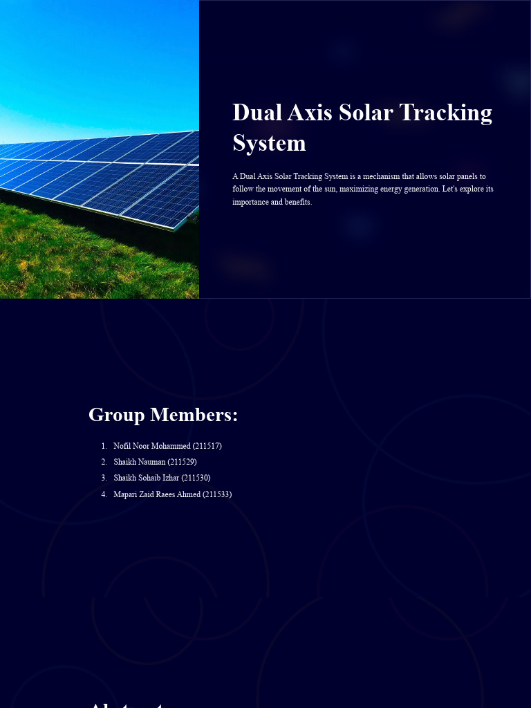Dual Axis Solar Tracking System | PDF | Photovoltaics | Solar Power Dual Axis Solar Tracking System | PDF | Photovoltaics | Solar Power